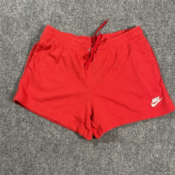 Nike | Shorts | Nike Fleece Red Sweat Shorts Small Swoosh Logo Size ...
